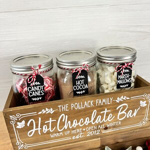 Personalized Hot Chocolate Bar & FILLED Jars, Hot Cocoa Bar Box, Hot Cocoa Station, Hot Cocoa ...