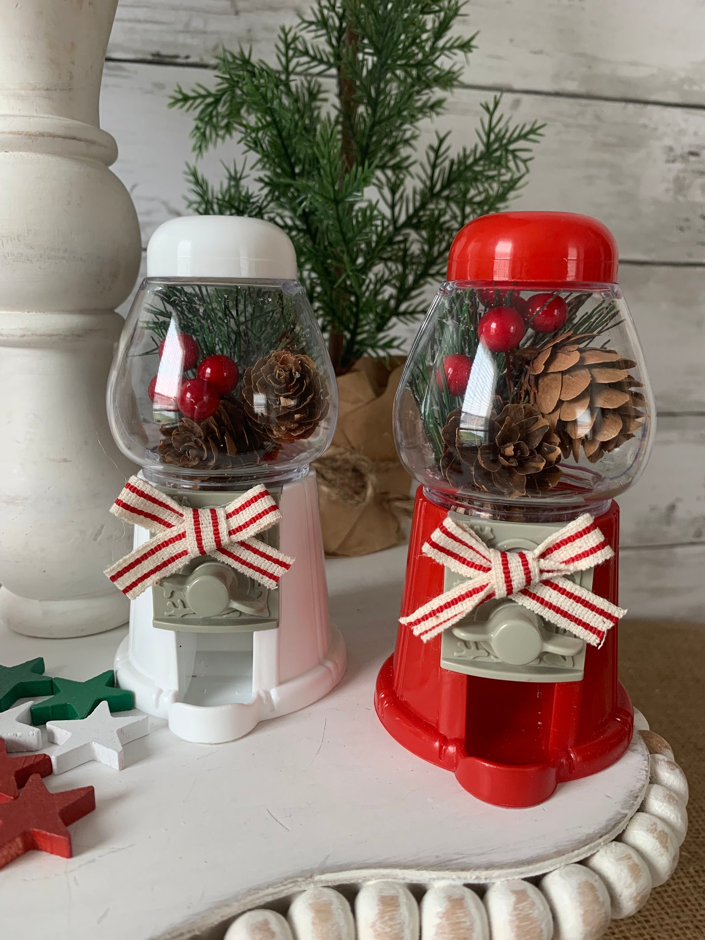 Mini gumball machine christmas tiered tray decor. winter | Etsy