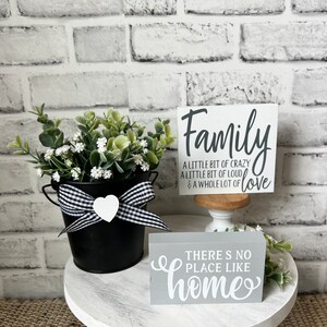 Tiered Tray Floral Arrangement, Rustic Farmhouse Home Decor, Black and ...