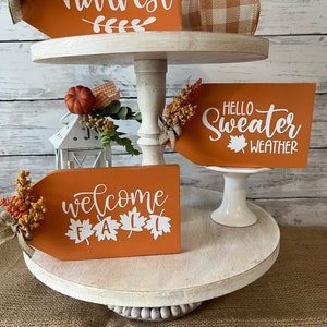 Fall Mini Wood Signs for Tiered Tray, Fall Tiered Tray Decor ...