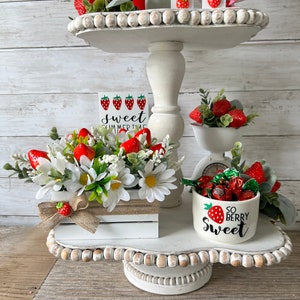 Strawberry Tiered Tray Mini Floral Arrangement, Mini Crate for Tiered ...