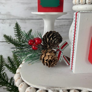 Christmas Greenery, Set of 3, Mini Christmas Logs, Christmas Tiered ...