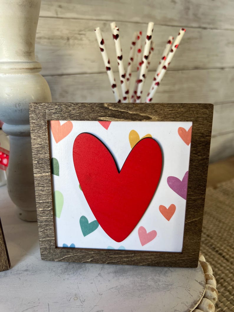 Mini Valentines Day Sign, Valentines Day Tiered Tray Decor, Valentines ...