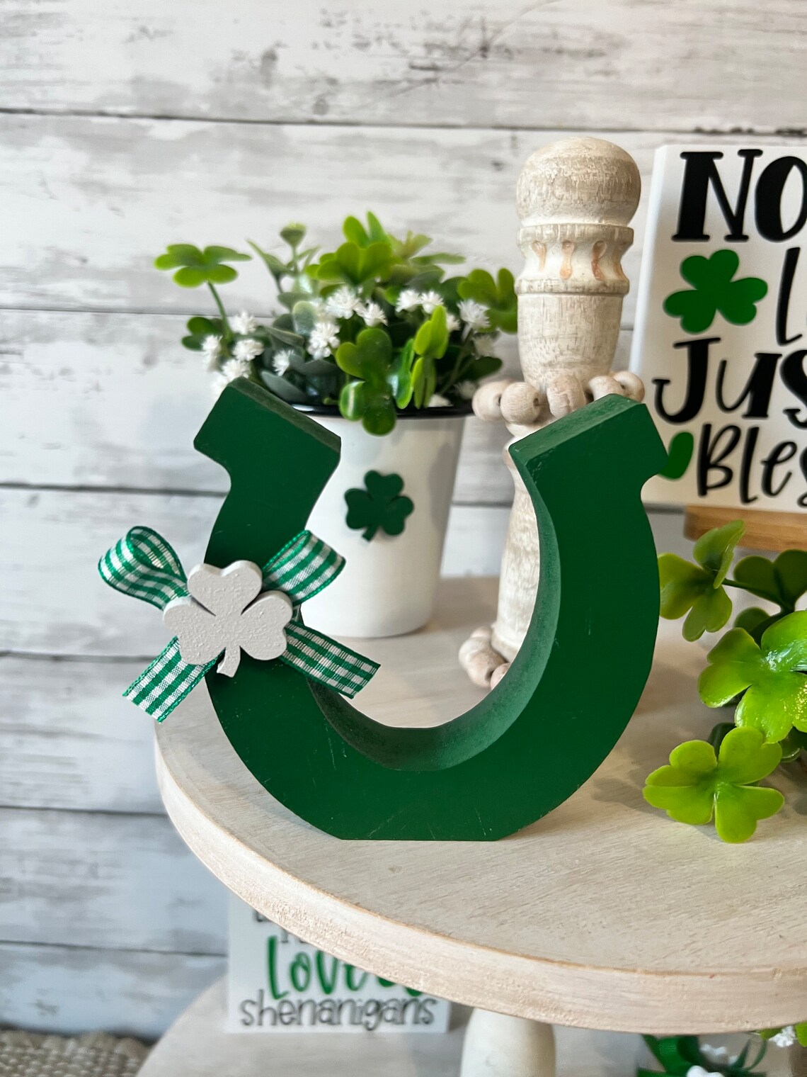 St. Patricks Day Tiered Tay Decor Wood Horseshoe St Patricks - Etsy
