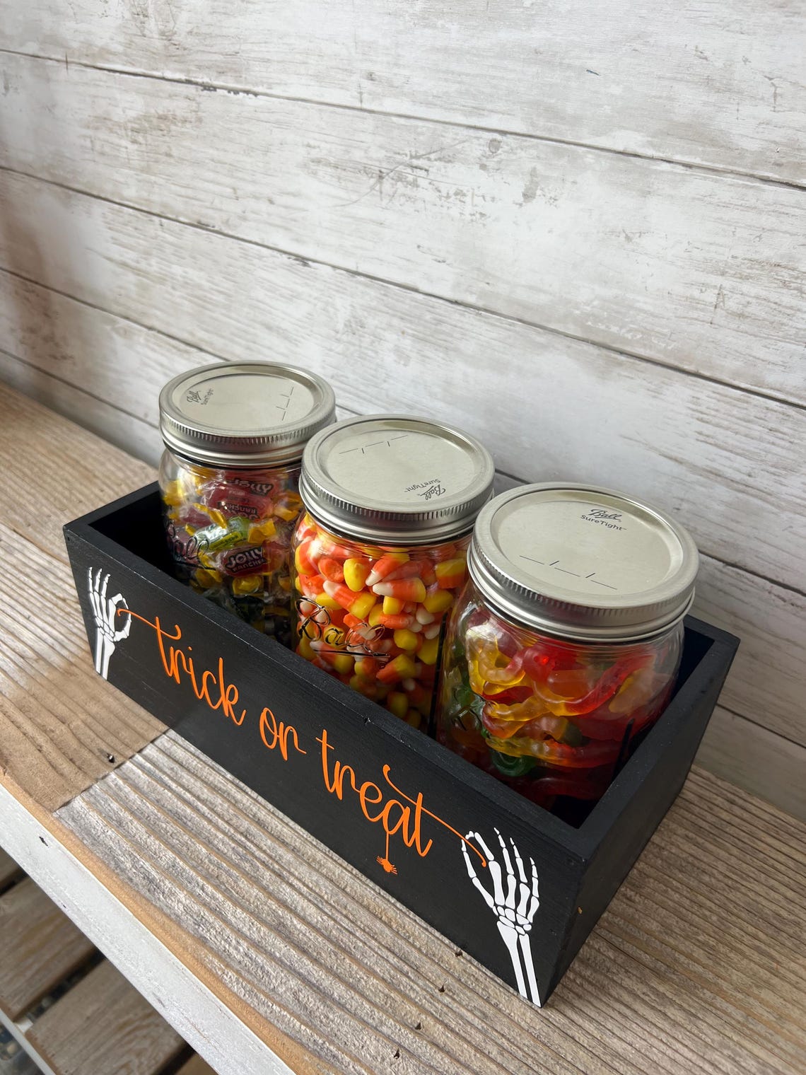 Trick or Treat Wood Snack/candy Box, Halloween Wood Candy Box ...