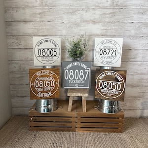 Personalized ZIP Code Sign, City and State Sign, Personalized Location ...