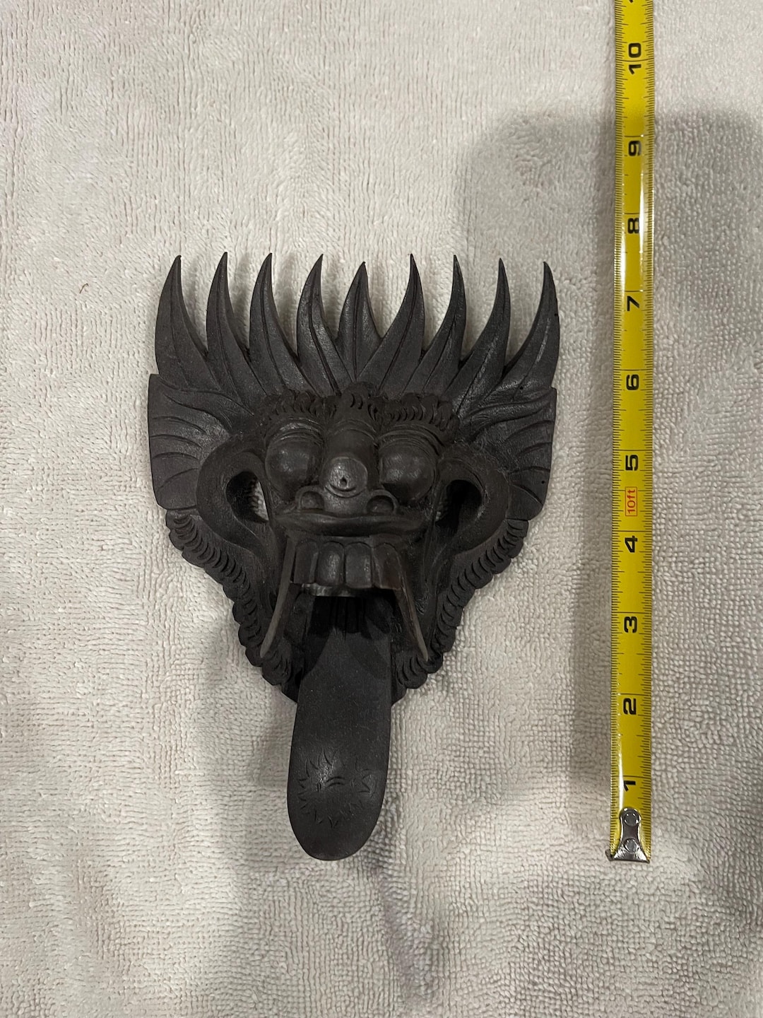 Black Colored Wood Carved Mask Hand Made in Bali Skull Figurine Exotic ...