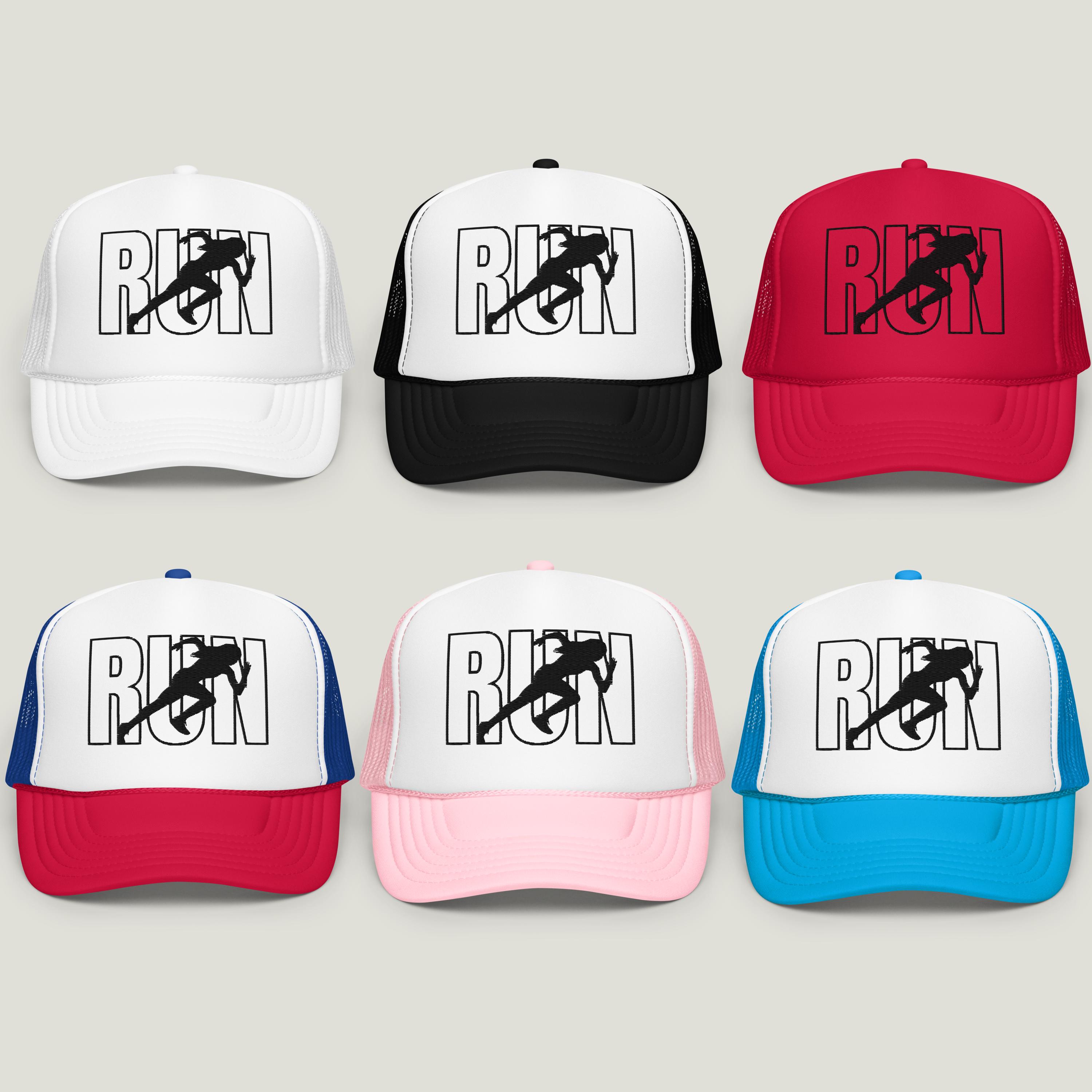Run Trucker Hat, Embroidered Hat, Hat for Runner, Running Hat, Gift for ...