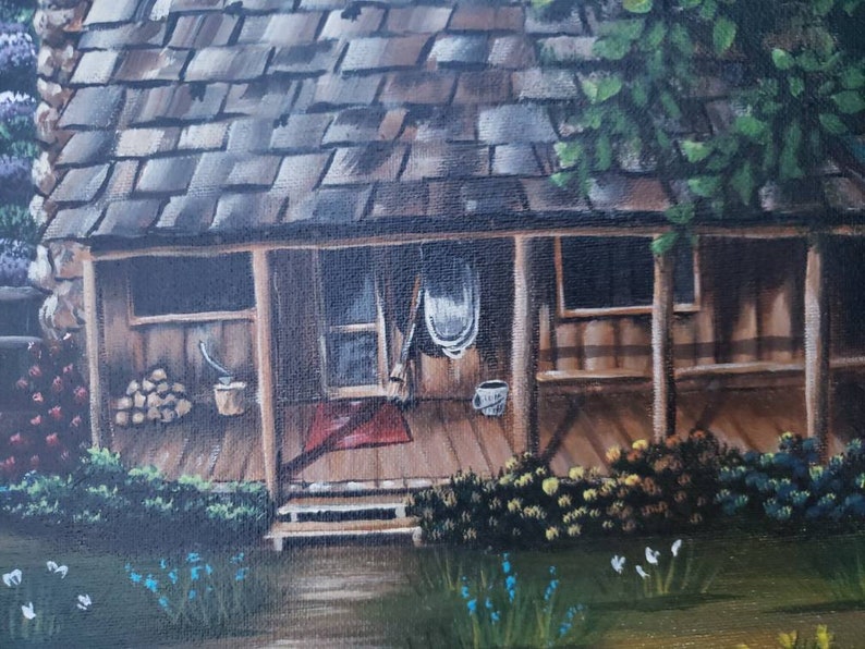 Rustic Cabin Painting Old Home Painting in Acrylics on 16x20 | Etsy