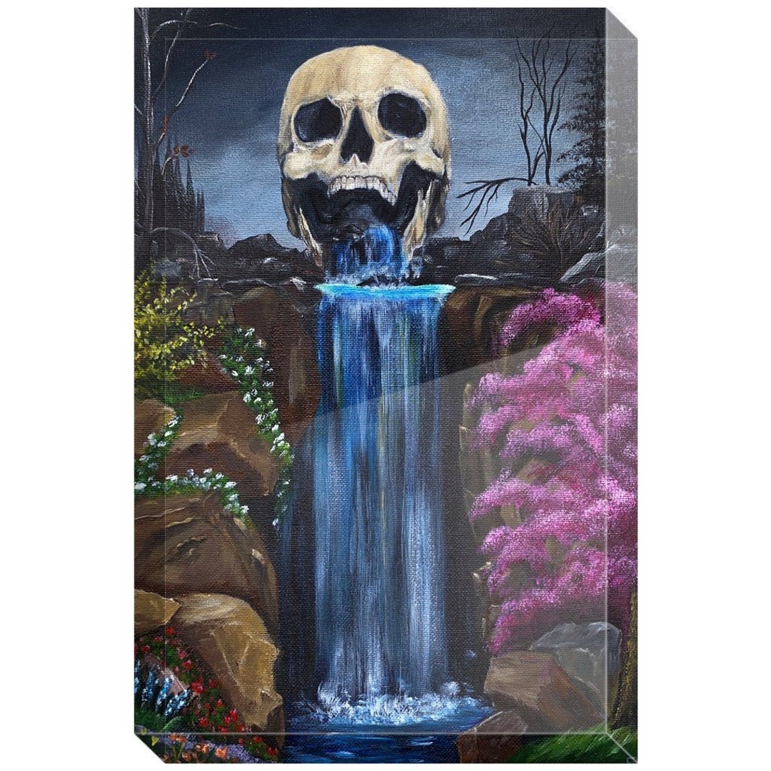 Skull Waterfall Art 3D Acrylic Block 4x6 Inches and 5x7 Inches - Etsy