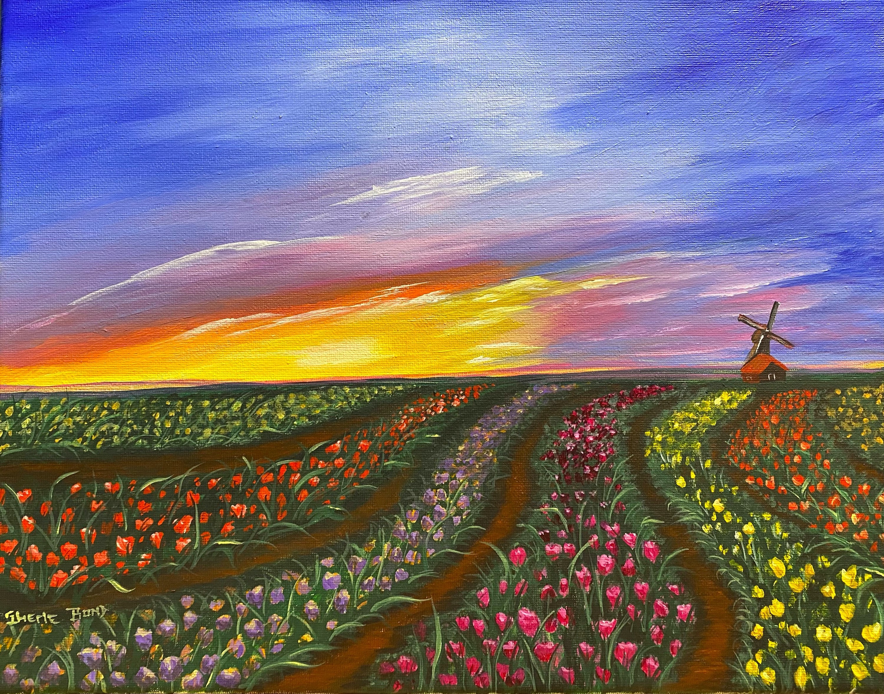 Tulip Field PRINTS on PAPER and Flat CANVAS - Etsy Ireland