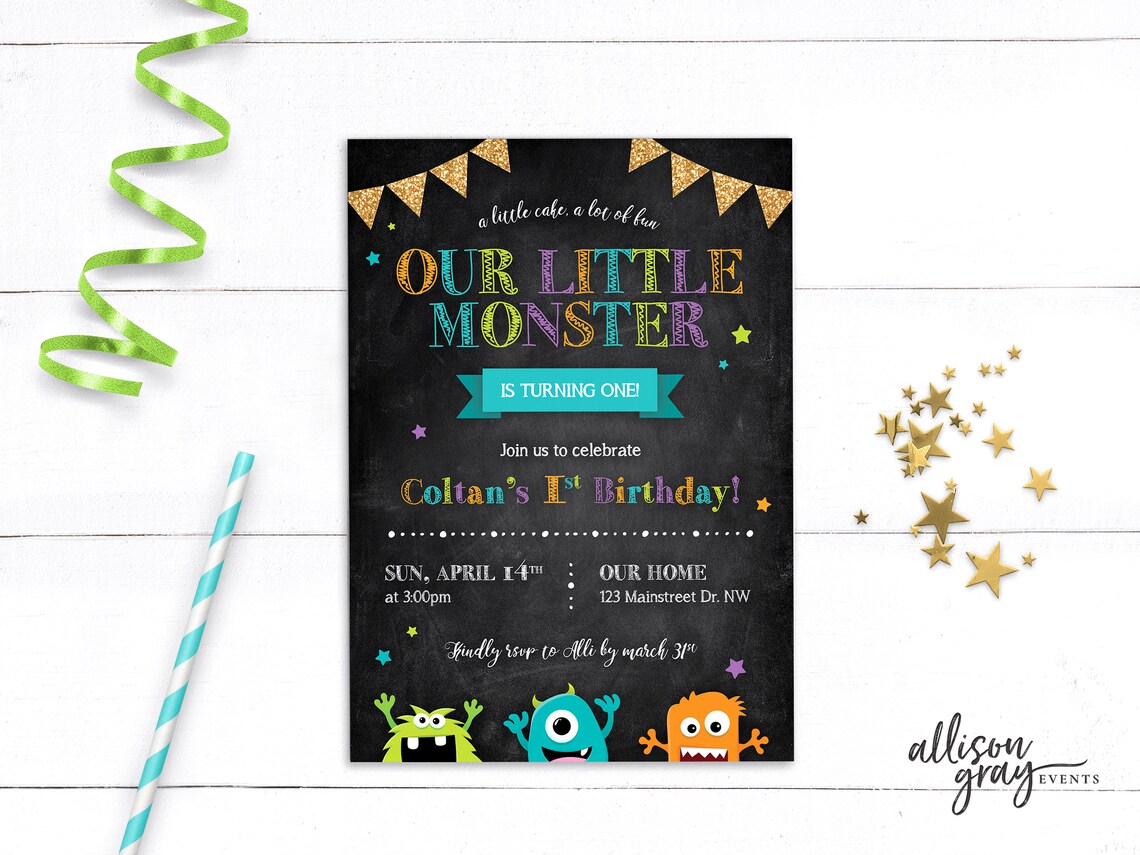 Monster Party Invitation Any Age Birthday Invite PRINTABLE Digital ...