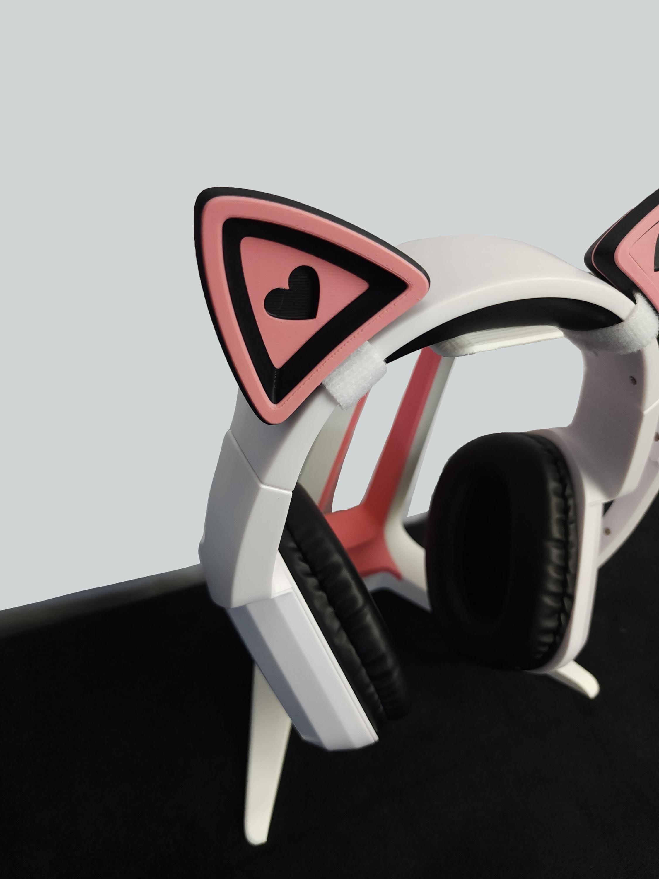 Cat Ears for Headphones and Headsets, With a Heart Shape in the Middle ...