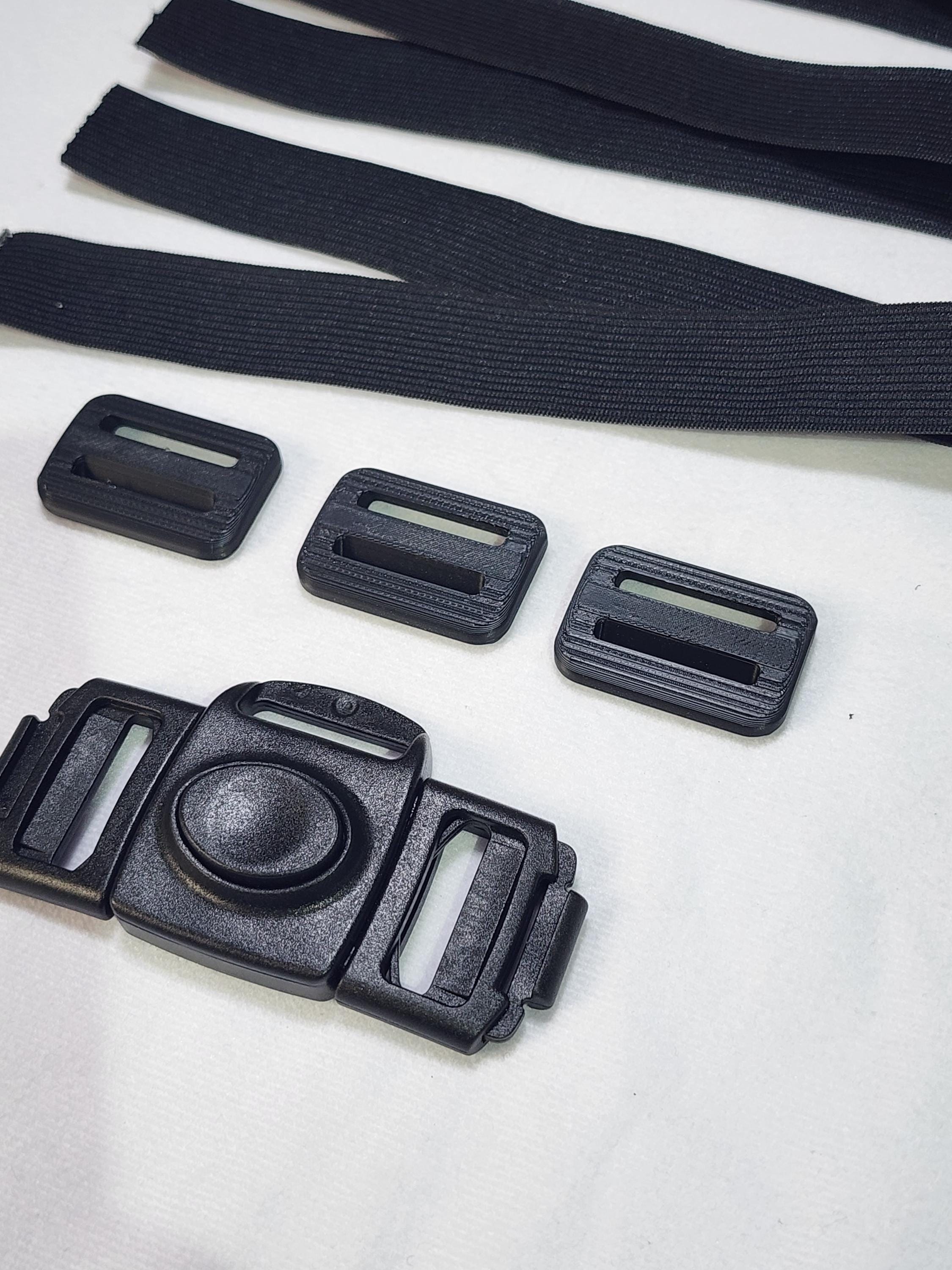 Adjustable Mask Strap Kit: 3 Knit Elastic Bands, 3 Sliders, and 3-way ...