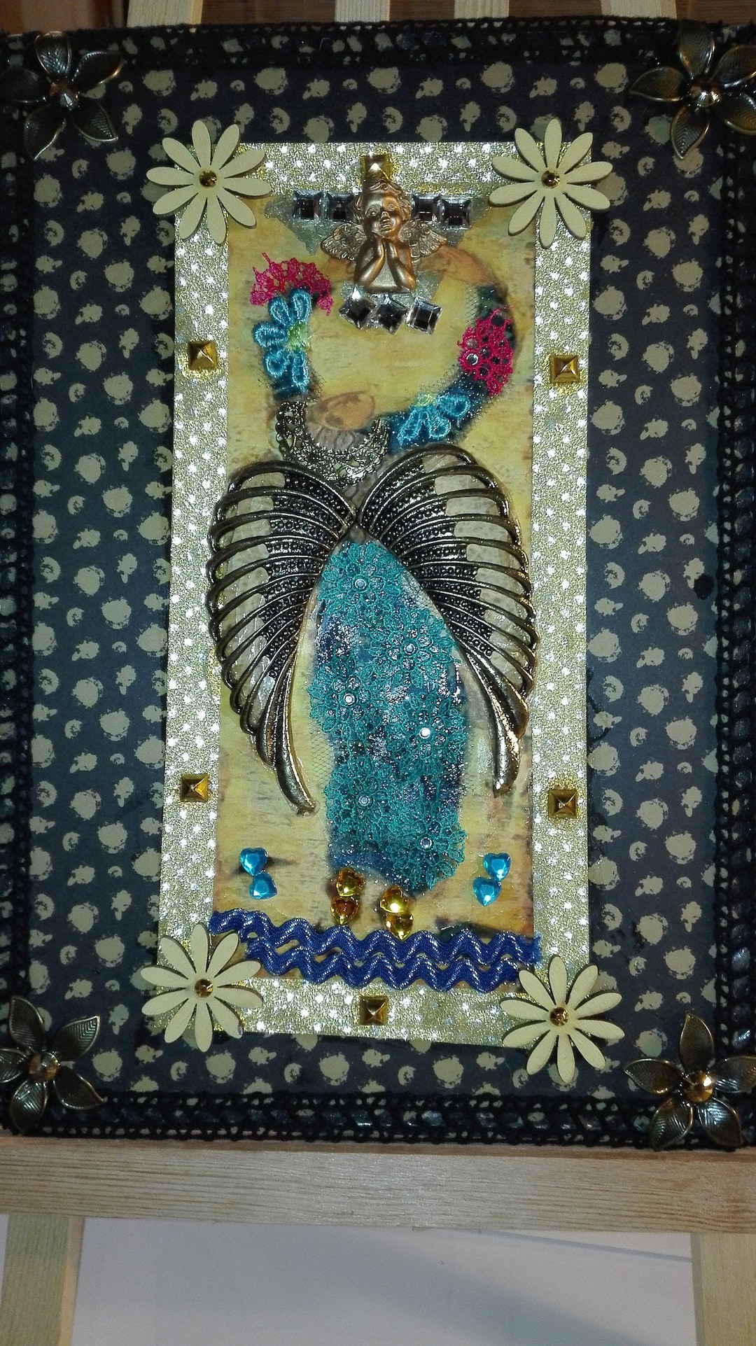 90 Blue Angel Back With Brass Wings - Etsy