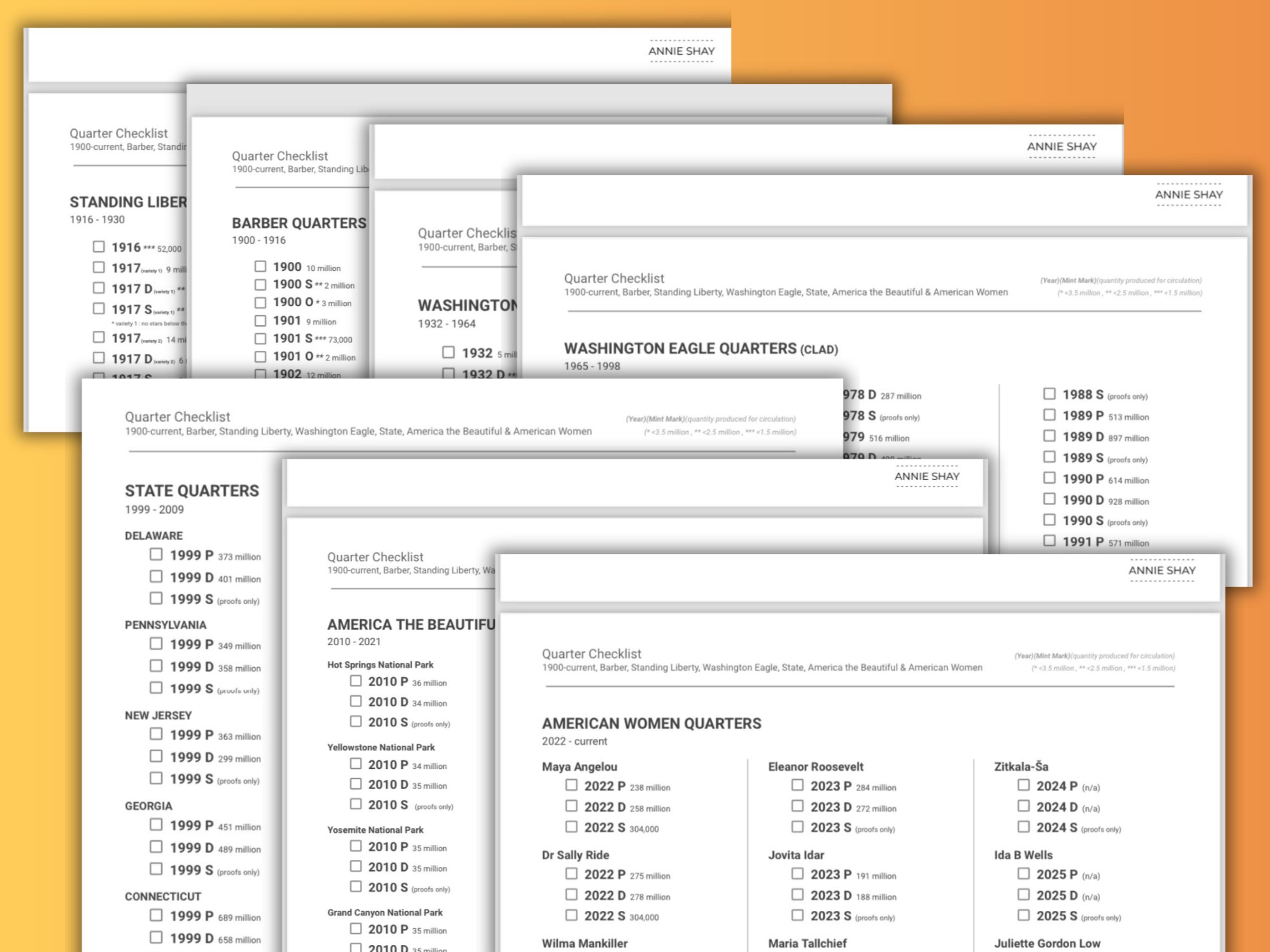COIN COLLECTION CHECKLIST - Etsy