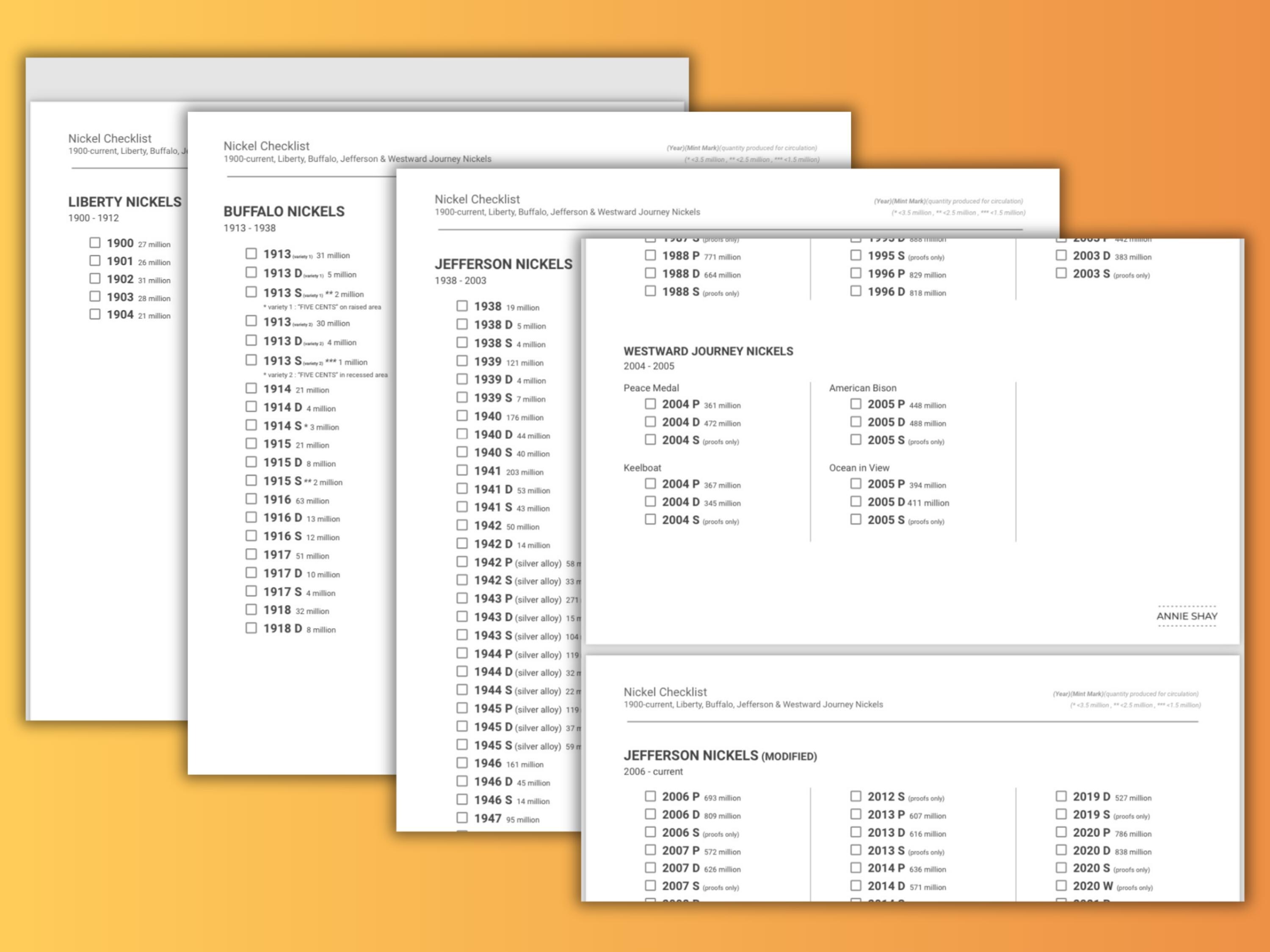 COIN COLLECTION CHECKLIST - Etsy