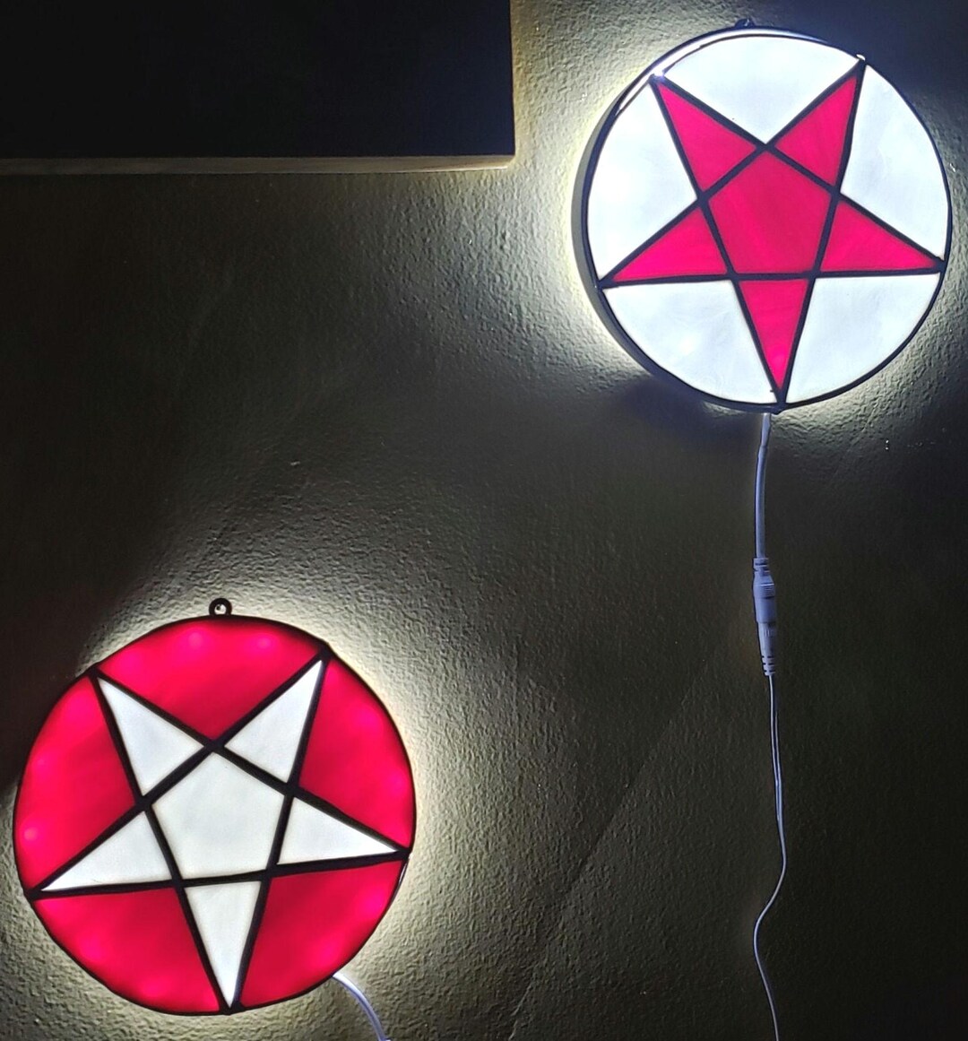 Stained Glass Pentagram Lightbox - Etsy