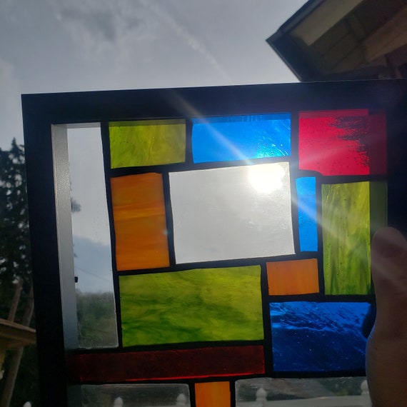 De Stijl Stained Glass Frame - Etsy