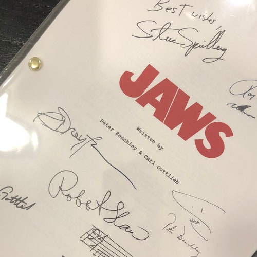 Jaws Movie Script Signed Autographed Steven Spielberg Roy | Etsy
