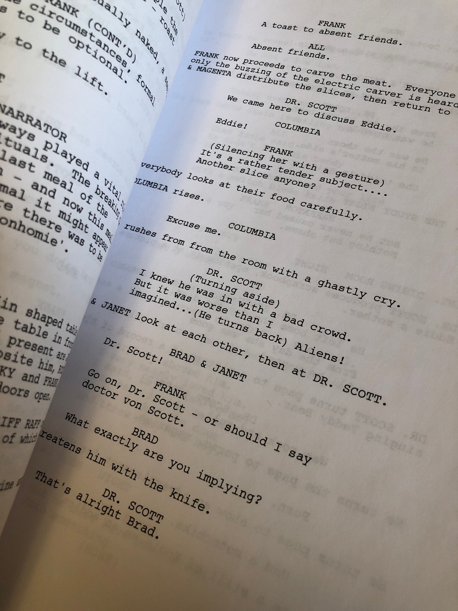 Rocky Horror Picture Show/ Movie Script/ Prop Replica/ Cinema | Etsy