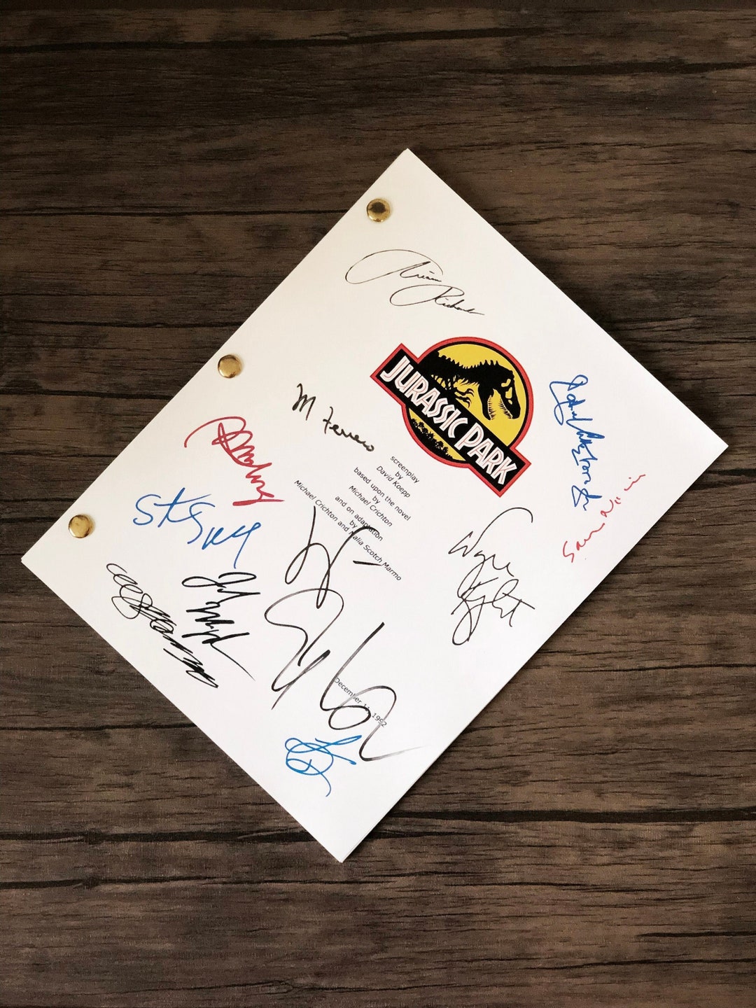 Jurassic Park Movie Script Original Full Screenplay 1993 - Etsy