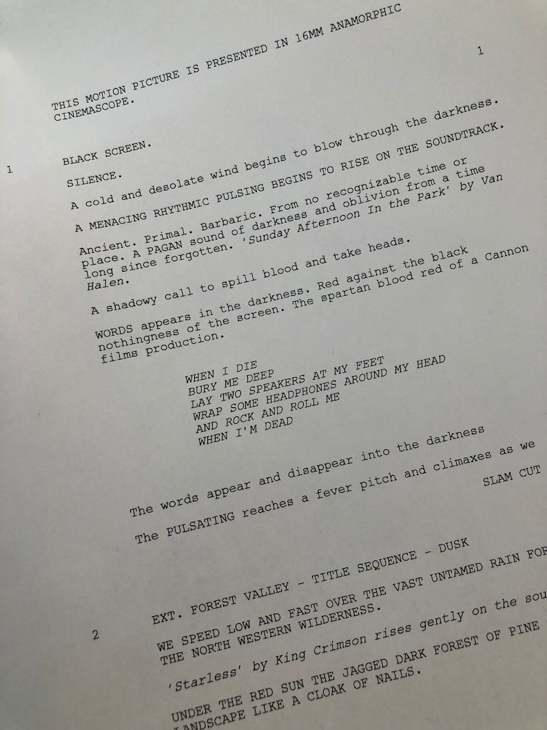Mandy Movie Script Nicolas Cage Cult Classic Original Full Screenplay ...