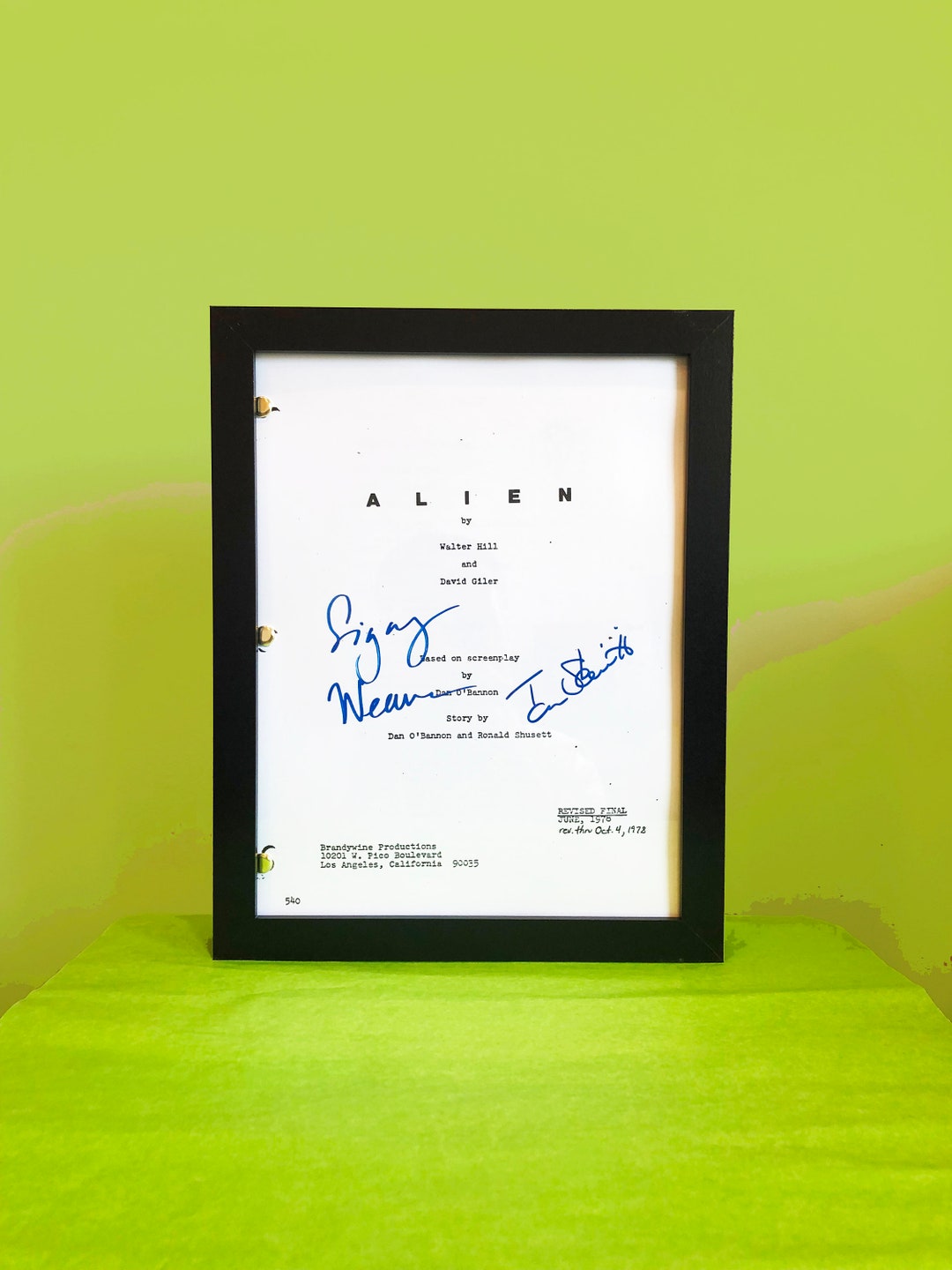 Framed Alien Movie Script - Etsy