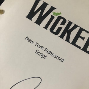 Wicked the Broadway Musical Rehearsal Script - Etsy