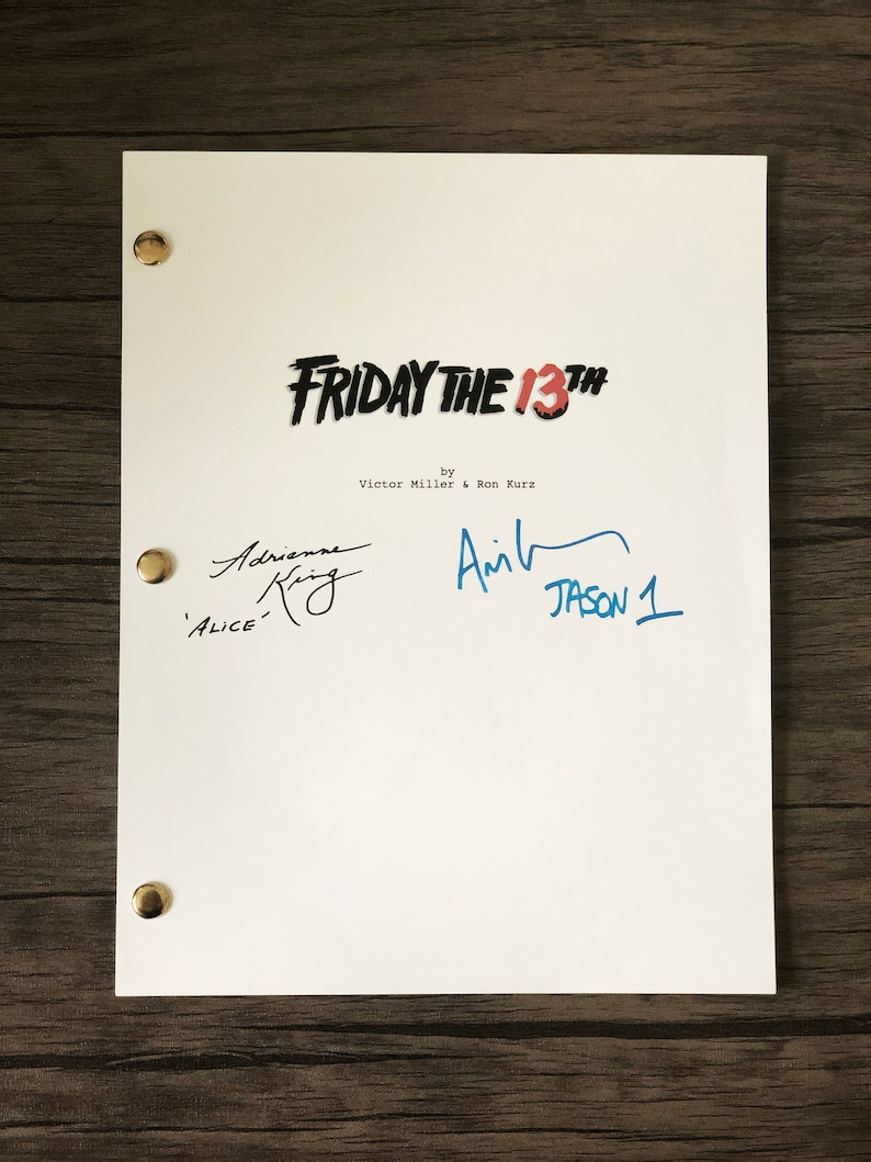 Friday The 13th Script Autograph Movie Screenplay Signed Etsy