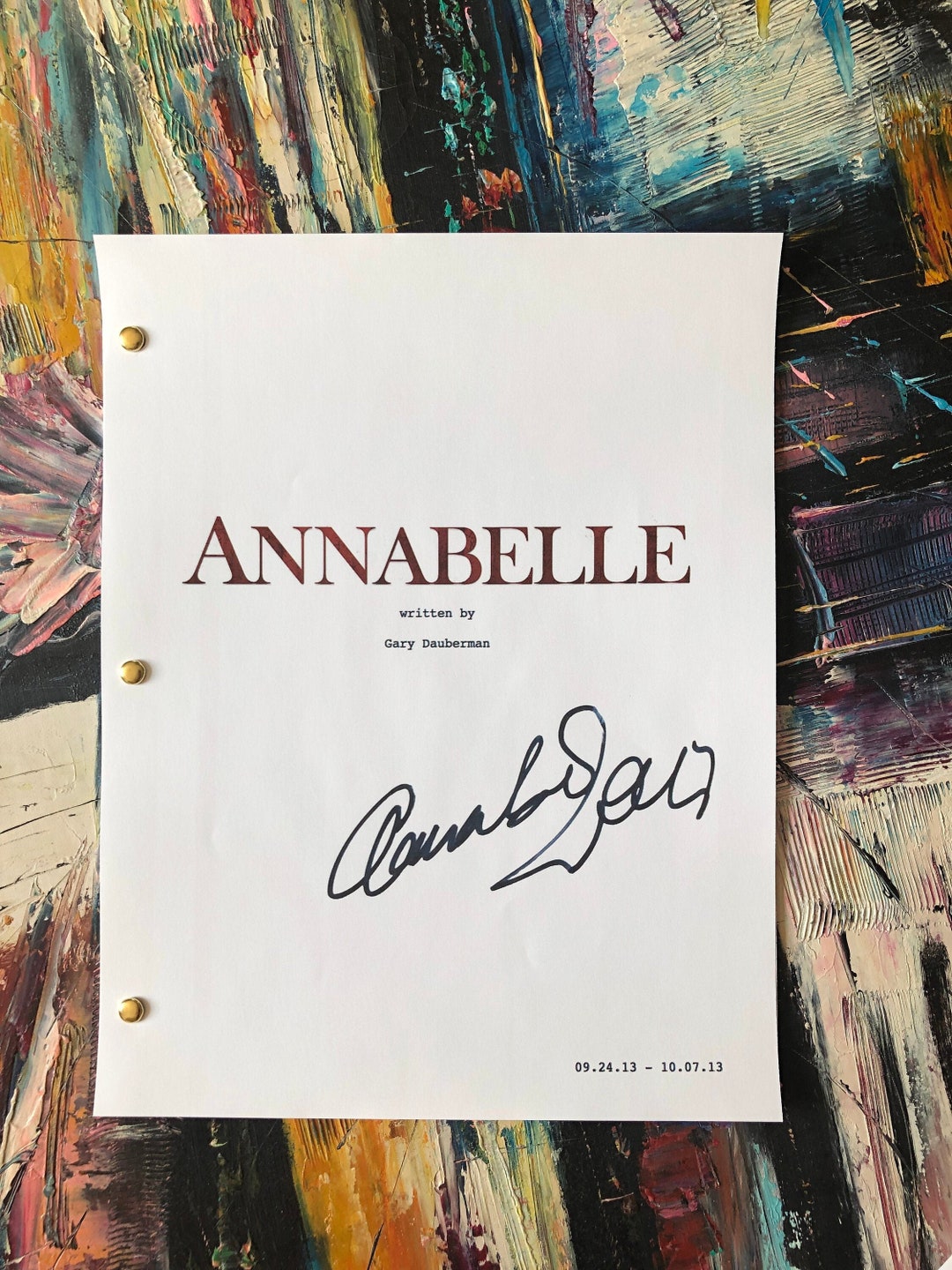 Annabelle Horror Movie Script - Etsy