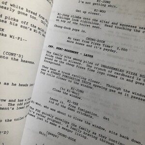 Parasite Movie Script in English - Etsy
