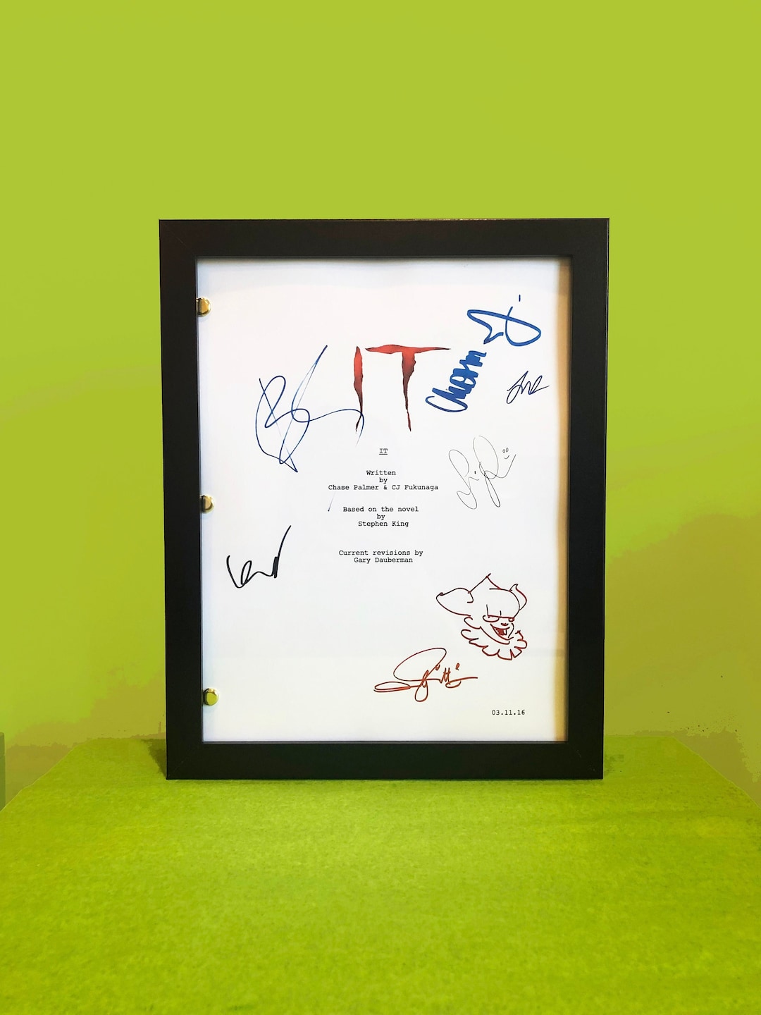 Framed IT Horror Movie Script Stephen King Original Full Screenplay - Etsy