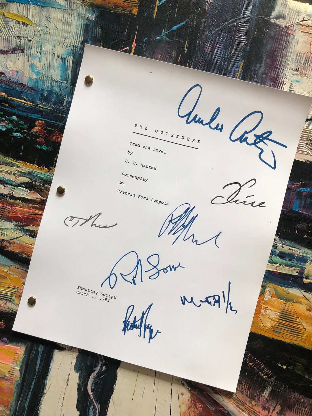 The Outsiders Original Movie Script Full Screenplay - Etsy