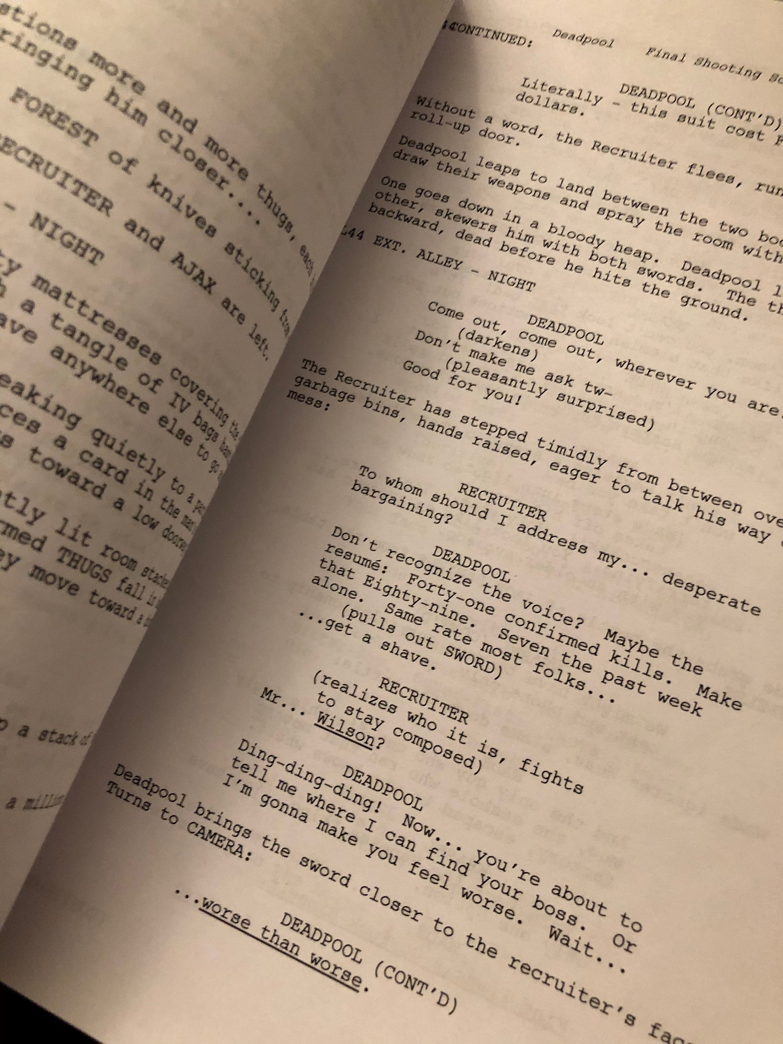 Deadpool Movie Script - Etsy