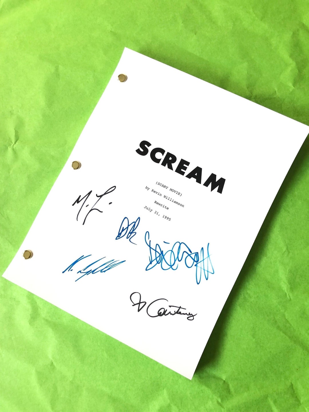 Scream Movie Horror Movie Script Original Full Screenplay - Etsy