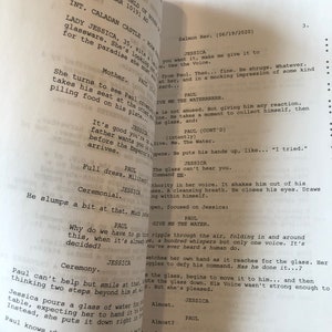 DUNE Movie Script Original Full Screenplay - Etsy
