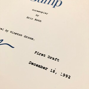 Forrest Gump Movie Script - Etsy