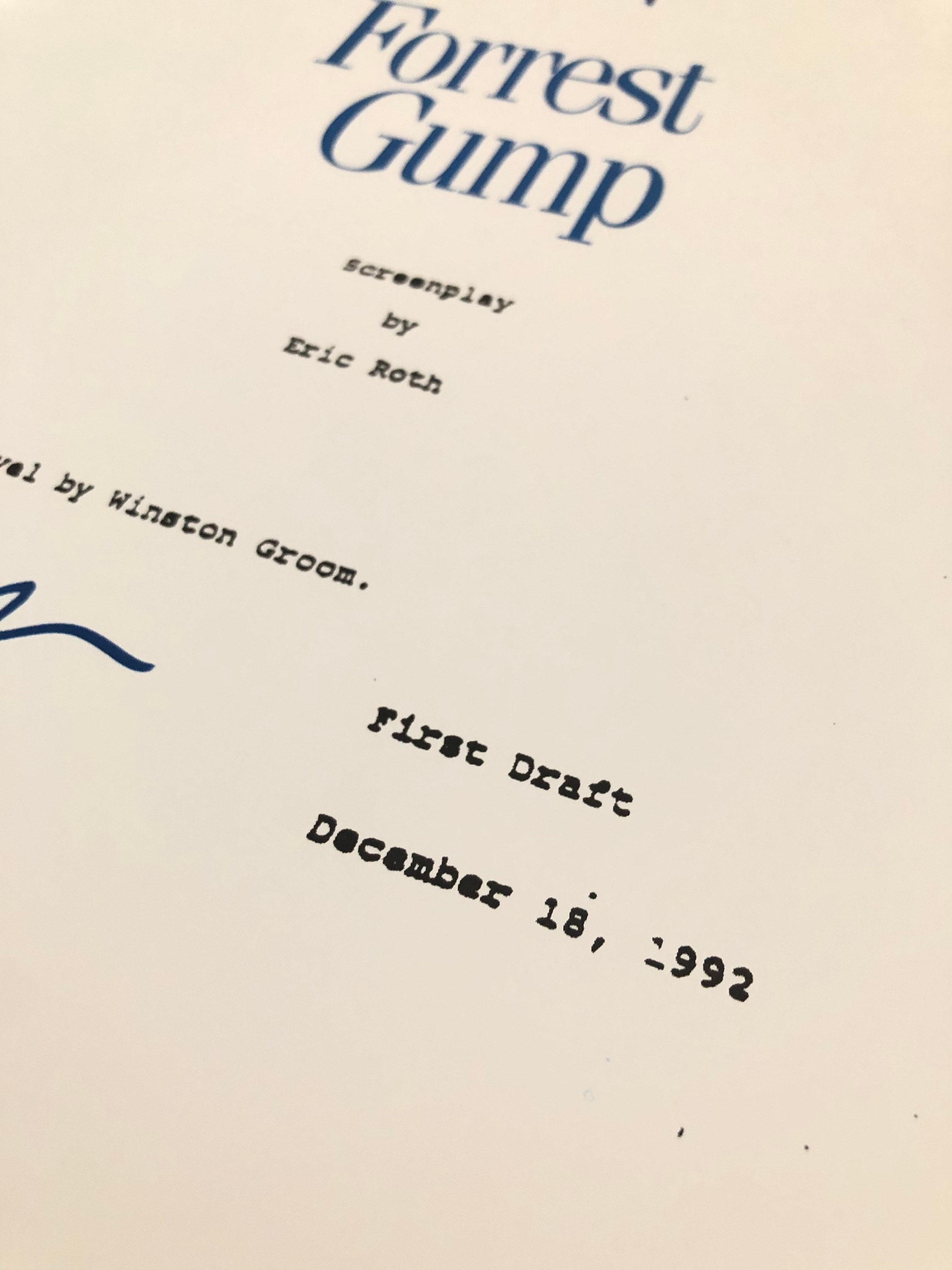 Forrest Gump Movie Script | Etsy