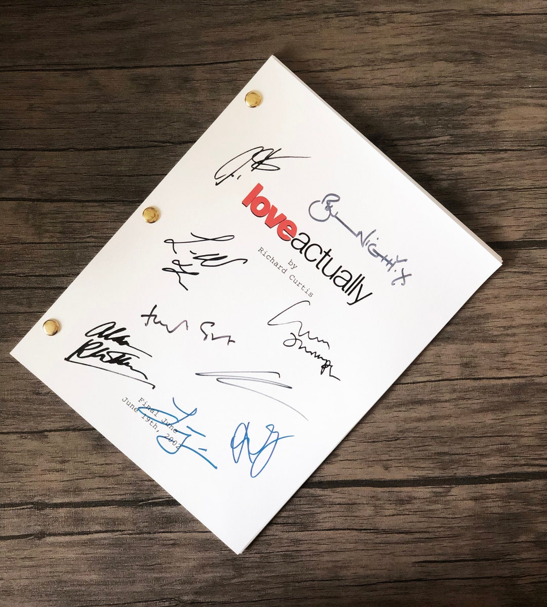 Love Actually Movie Script - Etsy