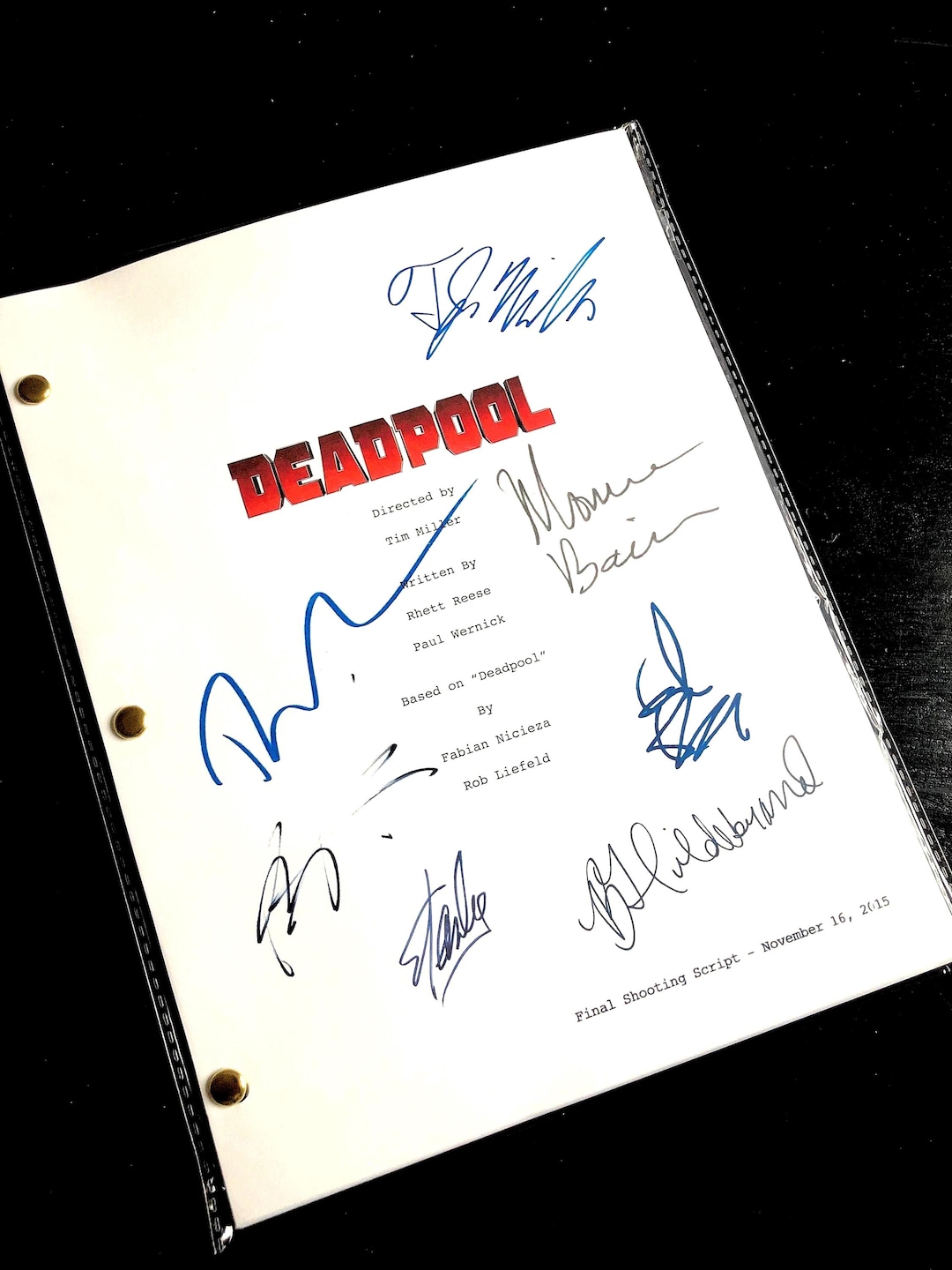 Deadpool Movie Script Original Full Screenplay 2016 - Etsy