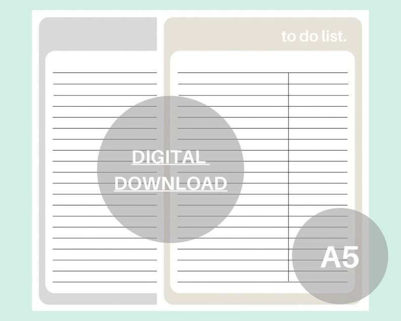 To Do List the Planner Printable to Do List Template A5 - Etsy
