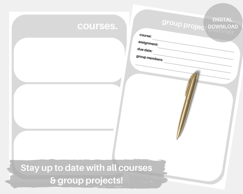 Printable Student Planner Gray Digital Student Planner Digital to Do ...