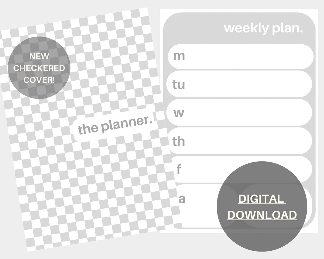 Checkered Monthly Planner Template | Digital Planner | Printable ...