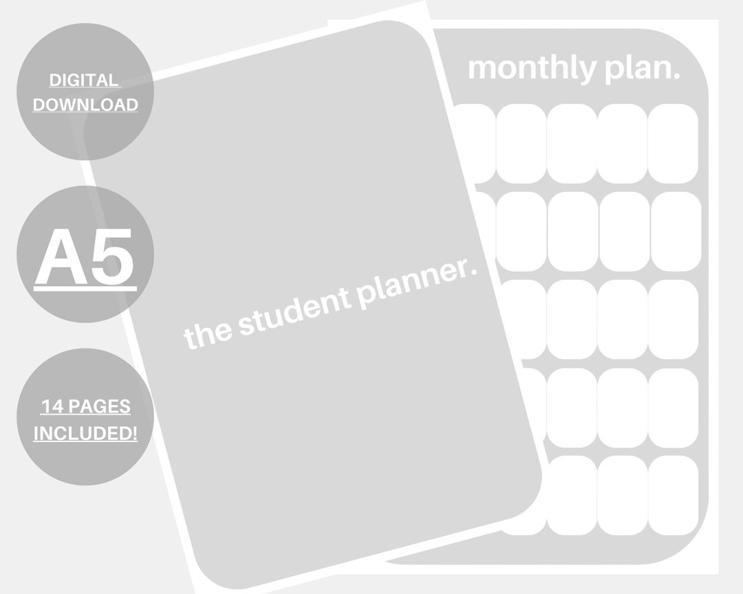 Printable Student Planner Gray Digital Student Planner Digital to Do ...