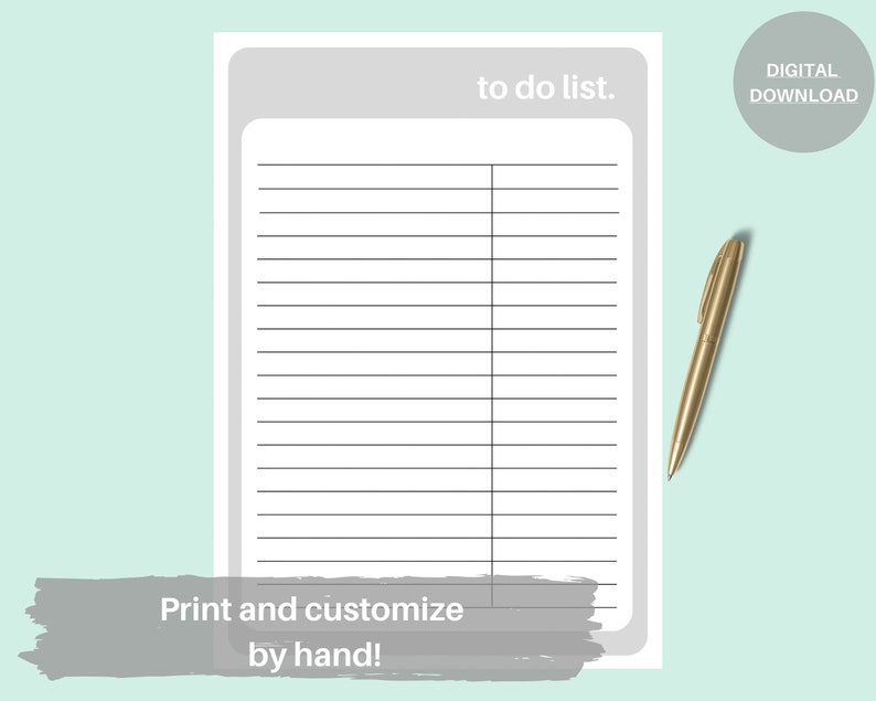 To Do List the Planner Printable to Do List Template A5 - Etsy