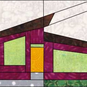 Mid Century Modern House Paper Piecing / Foundation - Etsy