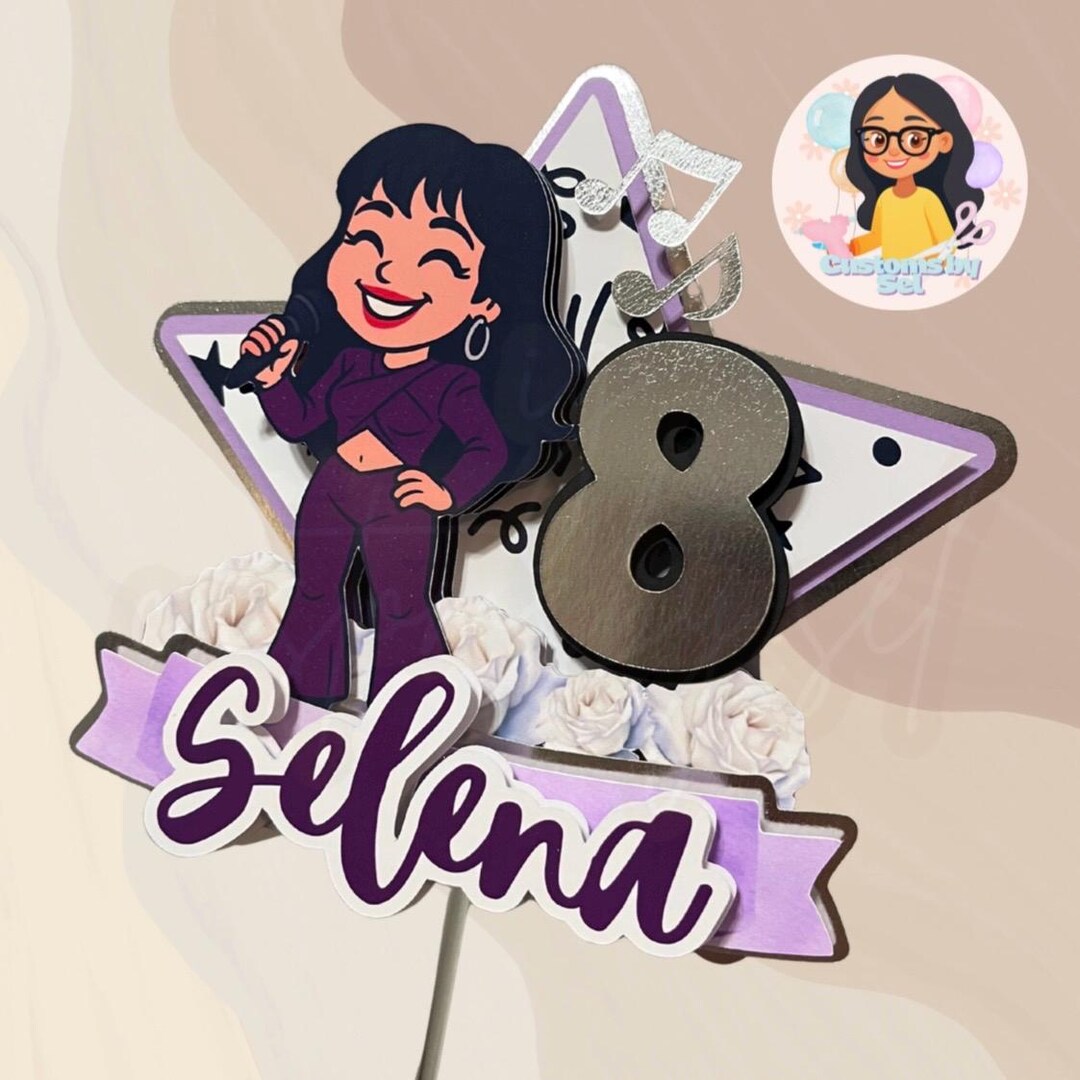 Selena Inspired Birthday Cake Topper – Personalized Name & Age – Custom ...