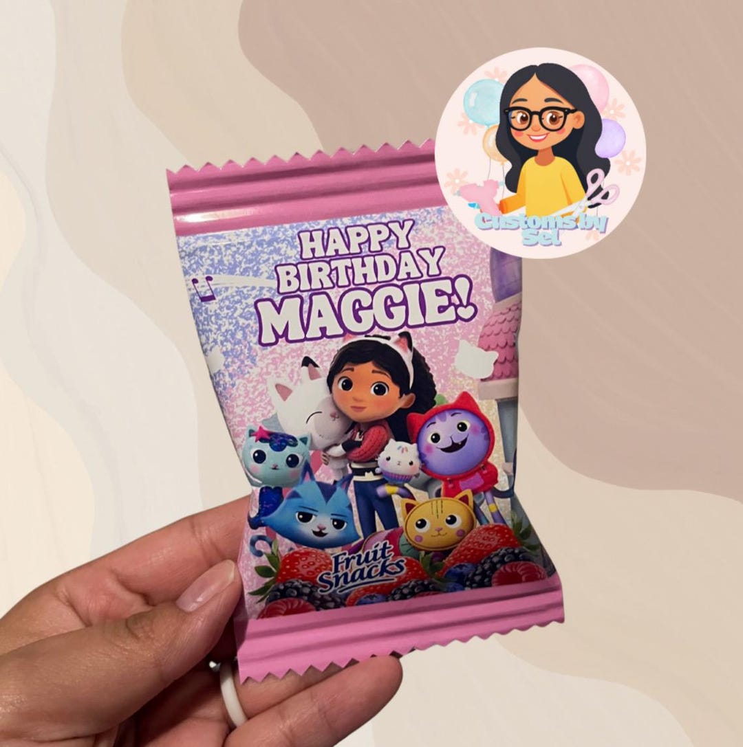 Gabby's Dollhouse Custom Fruit Snacks: Birthday Party Favors - Etsy