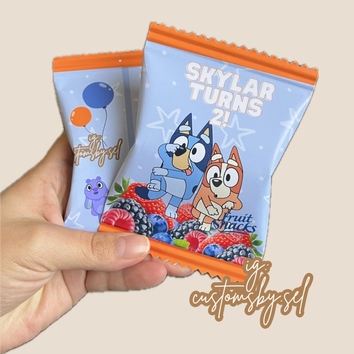 BLUEY CUSTOM TREATS, Bluey Fruit Snacks, Bluey Favors - Etsy Canada